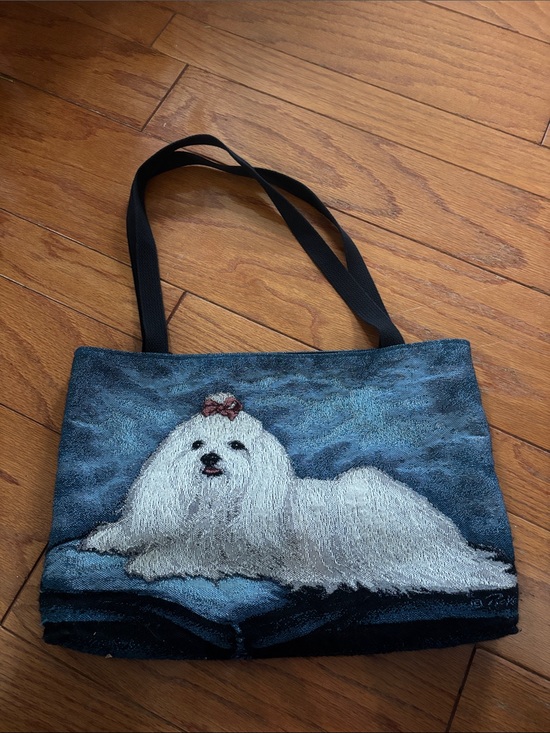 Bags | White Maltese Dog Tote Bag | Poshmark